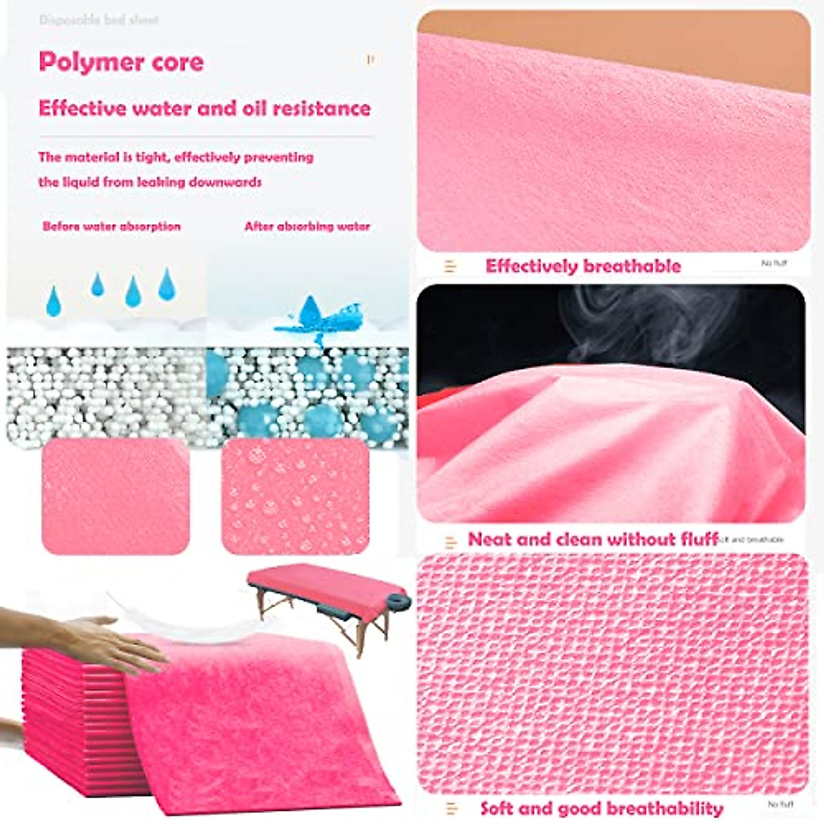 100pcs Disposable Massage Table Sheets, Non-woven Bed Breathable Sheet, 31"*71" Thin Bed Covers for Beauty SPA Salon Hotel Table Cover