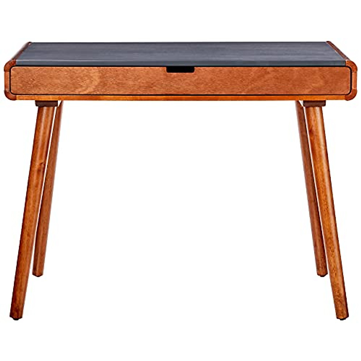 Christopher Knight Home Peninah Mid-Century Rubberwood Writing Desk, Charcoal Grey / Medium Brown
