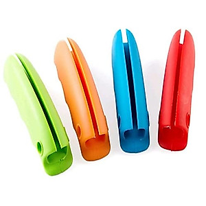 HLLMX 4 PCS Silica Gel Plastic Bag Carrier Silica Gel Handle Carrier For Garbage Bags Shopping Bags Plastic Bags Grocery Bags 4 Color