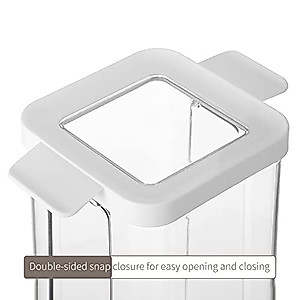 Pantry Storage Containers Set with Lids Airtight,4 Pieces Square 460ml/15oz,Clear Plastic Cereal Storage Containers, Air Tight Pantry Organization and Storage for Sugar Pasta Protein Powder Oat