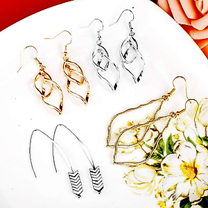 20 Paris Assorted Dangle Earrings for Women Fashion-Celtic Earrings for Women Gold Bar Earrings for Women Dangle Earrings Set for Women Cute Earrings Filigree Earrings