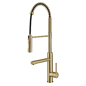 KRAUS Artec Pro (2nd Gen) Commercial Style Pull-Down Single Handle Kitchen Faucet with Pot Filler in Brushed Brass, KPF-1604BB