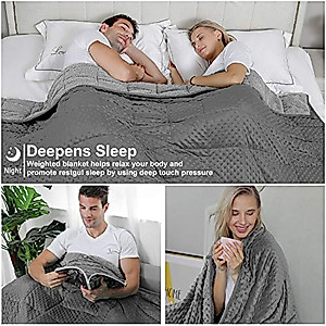 Double Couple Sherpa Fleece Weighted Blanket for Adult 20 lbs 60"x80" Queen Size 160-280 lbs Individuals Extra Fuzzy Throw Blanket Plush Heavy Blanket with Premium Glass Beads for Bed