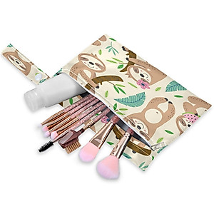 xigua 2PCS Baby Cloth Diaper Wet Dry Bags Waterproof Reusable with Two Zippered Travel Bags Beach Pool Stroller Dirty Gym Clothes Wet Swimsuits - 11.8 x 14.2in (Cute Playing Sloth)