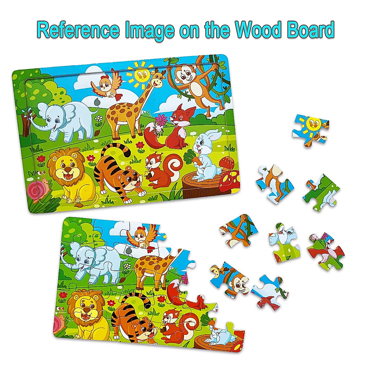 Puzzles for Kids Ages 3-5, Toddler Puzzles 30 Piece Wooden Jigsaw Puzzles for Preschool Children Learning Educational Puzzles Toys for Boys and Girls (6 Pack)
