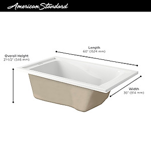 American Standard 2771V002.020 Evolution 5 ft. x 36 in. Deep Soaking Tub with Reversible Drain, White