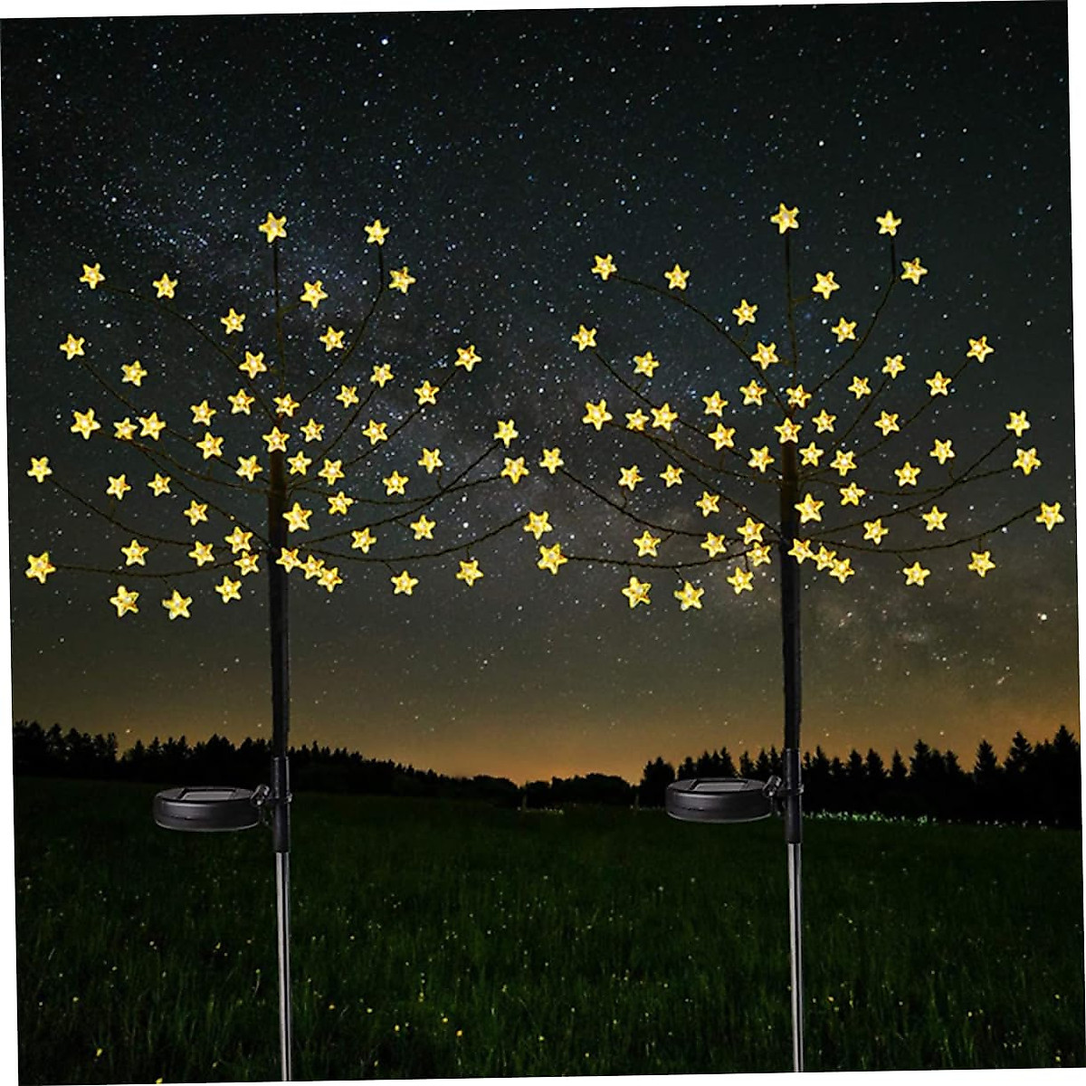 Housoutil Solar Outdoor LED Star Tree Branch Lantern Waterproof for Garden Patio Yard Decorative