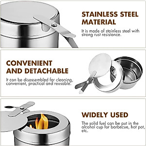 DOITOOL 4Pack Stainless Steel Fuel Holders, Chafing Fuel Holders with Cover, Fuel Holder for Chafing Dish, and Buffet, Barbecue, Party