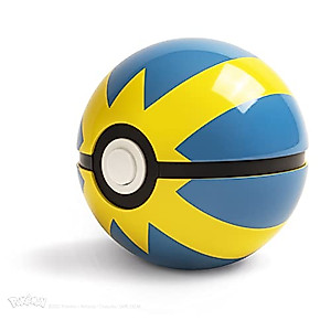 The Wand Company Pokémon Poké Ball Authentic Replicas - Realistic, Electronic, Die-Cast Poké Ball with Display Case Light Features (Quick Ball)