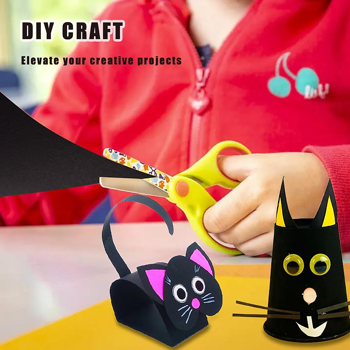 30 Sheets Black Cardstock, 8.5 x 11 Card Stock, 92lb/250gsm Thick Cover Stock, Heavyweight Printer Paper for Invitations, Scrapbooking, Crafting, DIY Projects, Decoration and Drawing