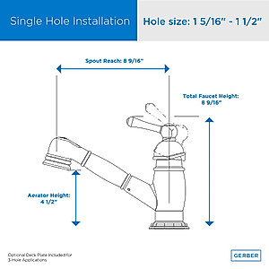 Gerber Plumbing Opulence Pull-Out Kitchen Faucet with Snapback Retraction