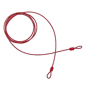 YOOJIA 2Pcs 2M Braided Steel Luggage Cable Safety Lock Security Wire with Double-Looped for Gates Lock U-Lock Padlock Disc Lock Red One Size