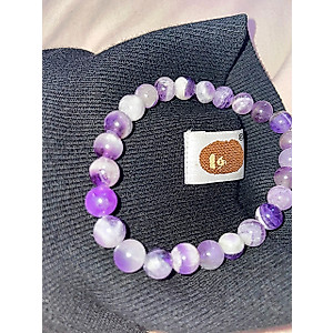 Amethyst 8mm Bracelet for Healing Crystal For Anxiety, Clarity, and Spiritual Development