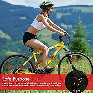 Abeillo 24 Pieces Safety Reflective Stickers, Warning Reflective Stickers Stick-on Car Reflector Sticker Waterproof Reflective Tape Stickers for Vehicle, Bicycles, Motorcycles, 1.18 x 3.25 Inch