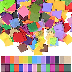 Jyongmer 9000 Sheets 1 Inch Tissue Paper Squares, 30 Assorted Colored Tissue Paper for Crafts Colorful Tissue Paper Bulk Art Rainbow Tissue Paper for Arts Craft Paper Projects, Scrunch Art
