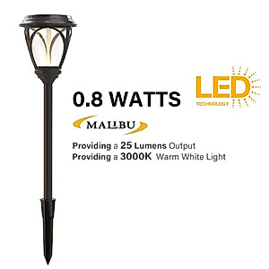Malibu Kristi Collection LED Low Voltage Outdoor Path Lighting Garden Light Landscape Lighting Pathway Light 0.8W for Lawn, Patio, Yard, Walkway, Driveway 8PK 8422-3103-08