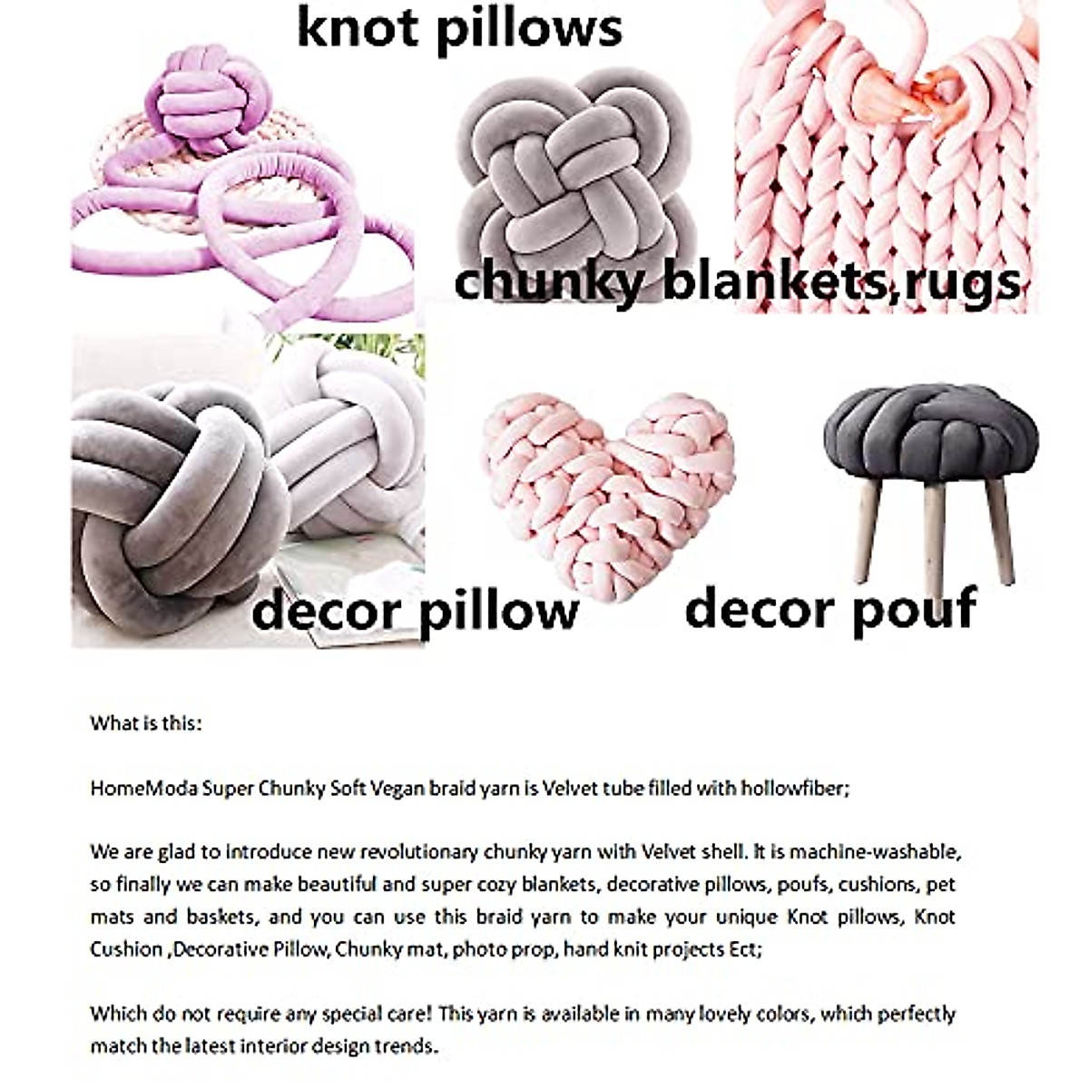 4 LBS Super Bulky Chunky Yarn, 1.2inch Thick Beige Velvet Washable Softee Hand Knitting Giant Jumbo Tubular Yarn for Arm Knitting Extreme DIY Blankets Rugs Pillow Making 85 Yards