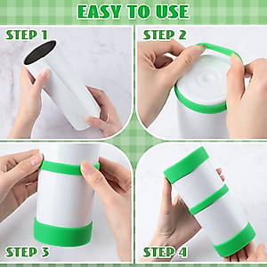 Yoande 24 Pcs Silicone Bands for Sublimation Cups 2 Size Elastic Heat Resistant Thick Ring Rubber Holder Tumbler Printing Band for Wrapping Cup Prevent Ghosting DIY Craft