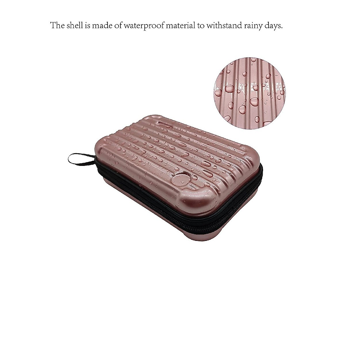 SenYang Hard Shell Cosmetic Case,Carrying Hard Bag, Protective Storage Case Bag for Toiletry, Beauty Makeup, Electronic Accessories, Overnight Travel Water Resistant Crash Proof (Gold)