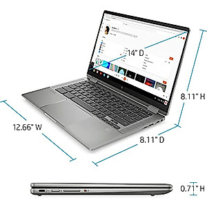 HP X360 2 in 1 Laptop 14" Touch-Screen FHD IPS Chromebook, Intel Core i3-1115G4 (Beats i5-1031G1), 8GB RAM, 128GB NVMe SSD, Backlit KB, Fingerprint Reader, Metal Body + TiTac Card (32GB)