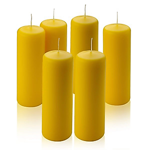 Citronella Pillar Candle - Set of 6 Citronella Candles - 6 inch Tall, 2 inch Thick - 36 Hour Burn Time for Indoor/Outdoor Use