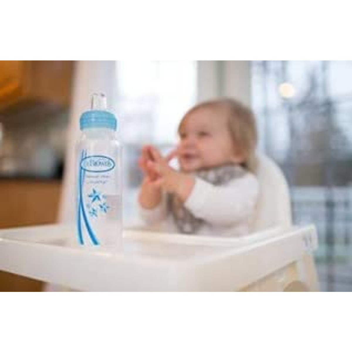 DR. Brown's Options Baby Bottles, 2-in-1 Transition KIT, Single, Blue, 8 Ounce