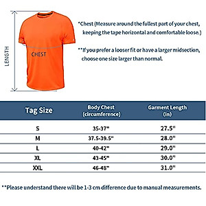 Zengjo Quick Dry Shirts for Men Athletic Performance Short Sleeve Light Weight(Neon Green,S)