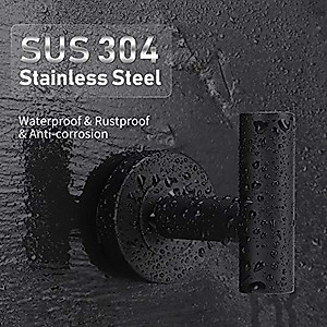 Mavel Towel Hooks, 2 Pack Bathroom Hooks SUS304 Matte Black Wall Hooks Heavy Duty Coat Hooks Robe Hook Wall Mounted Towel Hanger for Bathroom Kitchen Washroom Restroom