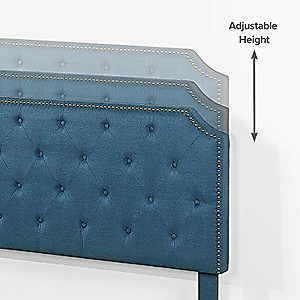 ZINUS Andover Upholstered Bed Frame / Tufted Bed Frame with Nailhead Detail / Adjustable Headboard / Easy Assembly, Full