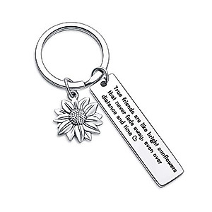7RVZM Friendship Jewelry Inspirational Jewelry Sunflower Jewelry Moving Away Gift Going Away Gift college Going away Gift Long Distance Friendship Keychain besties Jewelry Sunflower Keychain