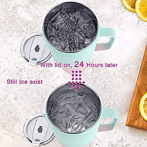 Zukro 50 oz Mug Tumbler With Handle And Straw, Vacuum Insulated Stainless Steel Large Travel Water Cup with Lid,Fit in Cup Holder,No Sweat,Keep Drinks Cold Up To 30 Hours, Dishwasher Safe