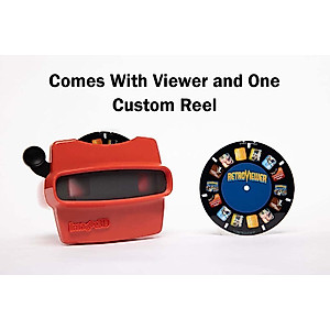 IMAGE3D Custom Viewfinder Reel Plus RetroViewer - for Kids, & Adults, Classic Toys, Slide Viewer, Retro, Vintage, May Work in Old Toys (Red)