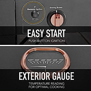 Kenmore PG-A40409S0LB-2 4 Burner Cabinet Style Propane Gas BBQ Grill with Searing Side Burner, 52000 Total BTU, Black and Copper