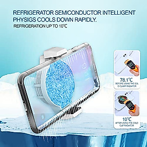 Phone Cooler,Ultra Quiet Cell Phone Radiator with Full Color LED Lights, USB Charging Cable and a High Speed Fan for 2.56in-3.34in (Width) Mobile Phones(White)