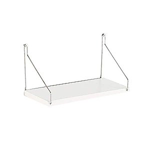 PIBM Stylish Simplicity Shelf Wall Mounted Floating Rack Shelves Metal Bracket Solid Wood Cd Rack Bookshelf Display Stand Bedroom Flower Shop Coffee Shop,4 Sizes, White , 60x15cm