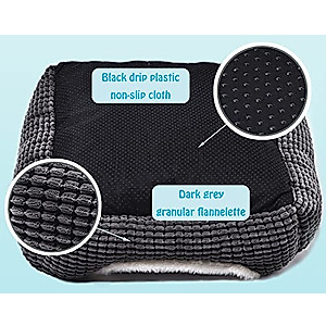 Dog Bed for Small Dogs,Cute Cat Bed for Indoor Cats,Washabel Super Soft Durable Kitten Bed and Puppy Bed, Anti-Slip & Water-Resistant Bottom,Luxury Square Grey Small aninal Bed