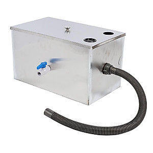 ZAWELIYO Top Inlet Grease Trap, 500x300x295 mm Stainless Steel Oil Water Separator, Large Capacity, Commercial Grease Interceptor for Kitchen, Restaurant, Hotpot