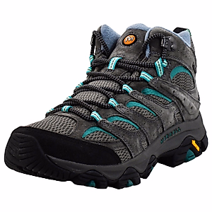 Merrell Women's J035850 Moab 3 MID WP Waterproof Hiking Shoe, Granite/Marine, 8 M