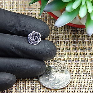 ICYROSE 925 Sterling Silver Infinity Celtic Knot Stud Earrings (Nickel Free) (Celtic 10mm)