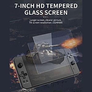 Topoo X70 Handheld Arcade Game Console 7 Inch with 5700 Games, 64G Retro Portable Game Console Red Blue