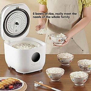Low Carb Rice Cooker Smart Rice Cooker Digital Rice Cooker 6 Cup (Uncooked) With Stainless Steel Steamer 8h Keep Warm, Timer, White