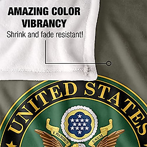 U.S. Army Blanket, 50"x60" United States Army Eagle Symbol, Silky Touch Sherpa Back Super Soft Throw