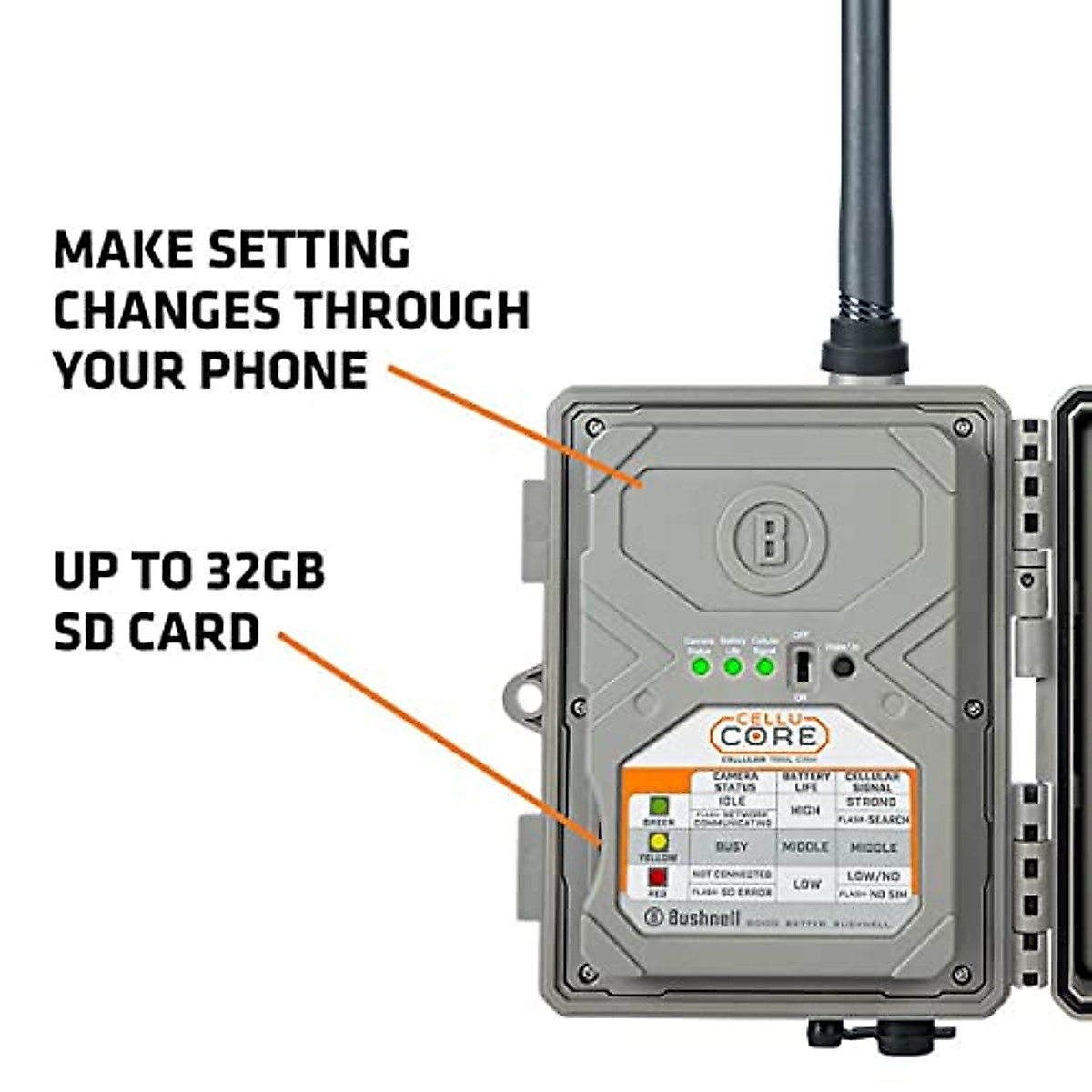 Bushnell CelluCORE 20 Trail Camera for Verizon with Low Glow/80ft Night Range and HD Video Trail Camera