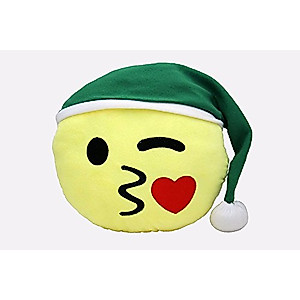 Emoji Holiday Decorative Throw Pillow, Kissy Face
