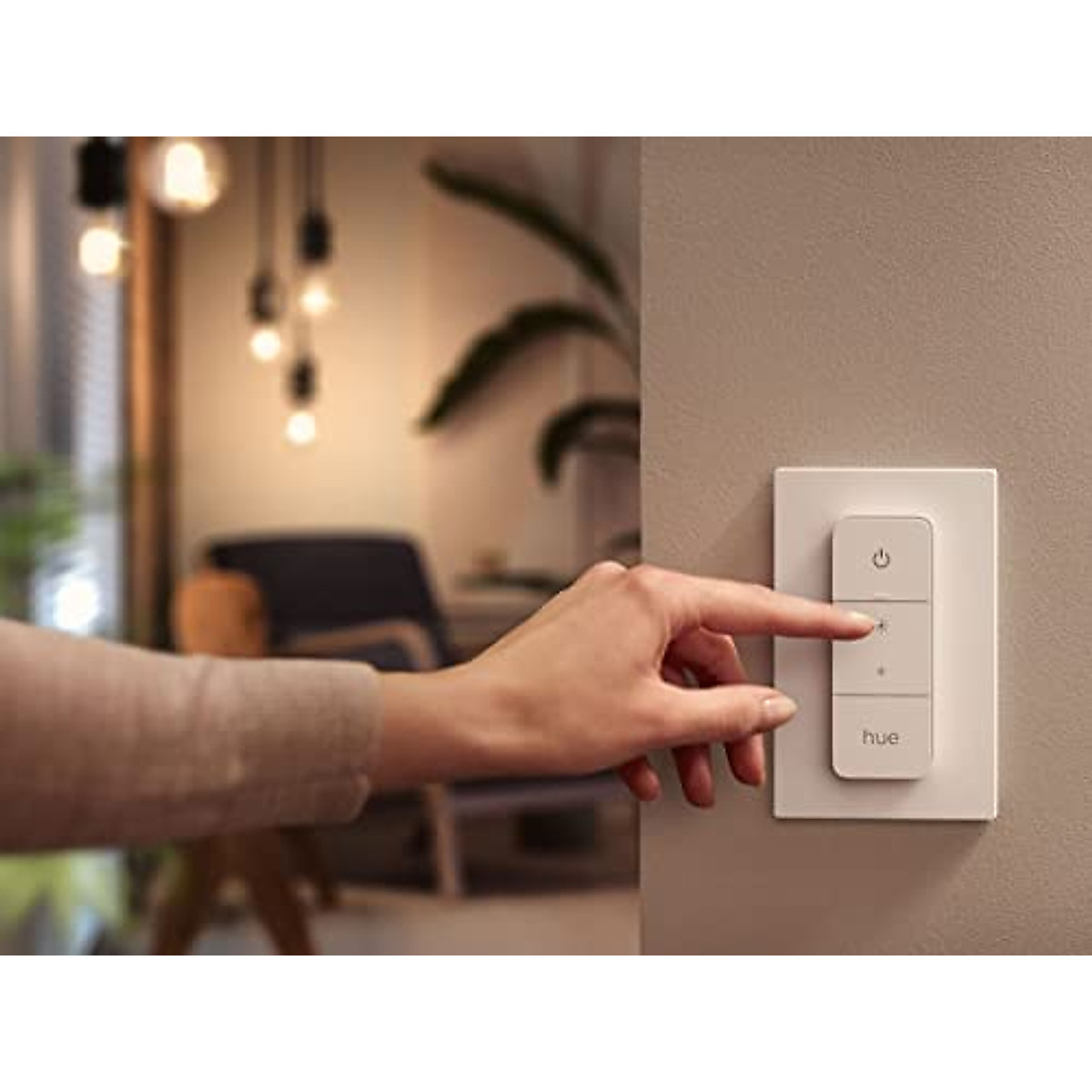 Philips Hue Smart Wireless Dimmer Switch V2 (Installation-Free, Exclusive for Philips Hue Lights) for Indoor Home Lighting, Living Room, Bedroom.