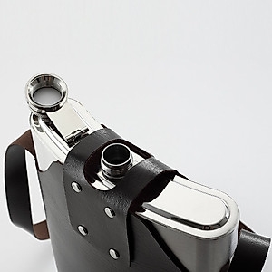 YWQ 64 oz Classic Style Stainless Steel Liquor Whiskey Hip Flask Silver