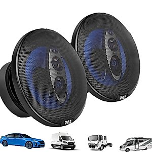 Pyle Four-Way Sound Speaker System - 8" Four-Way Quadriaxial Loud Audio, Non-fatiguing Butyl Rubber Surround, 500W w/ 4 Ohm Impedance and 3/4" Piezo Tweeter for Car Component Stereo PL84BL (Pair)