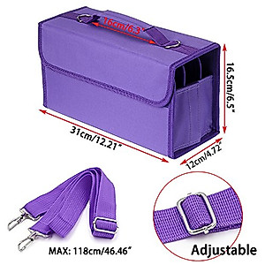 BTSKY Handy 80 Slot Carrying Lipstick Organizer Marker Case Holder for Touch Spectrum Noir Paint S, Purple