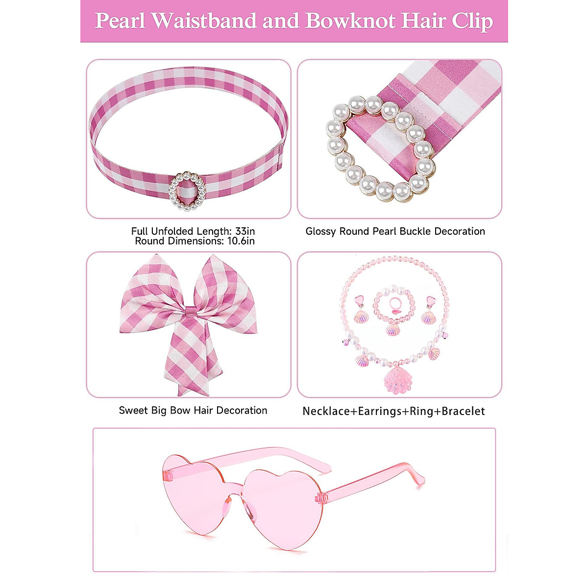 MSSmile-FANKID Girls Pink Costume Strap Dress Girls Pink Movie Cosplay Halloween Party Favors Outfit Clothes(4-5Year/110cm,Kid-2)