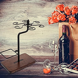 STOBAZA 1pc Delicate Tabletop Metal Countertop Cups Red Home Display Base Kitchen Office Bar Party Shelf Goblet Holder Organizer Drying Holiday Glasses Wooden Wood Wine Tree Hotel